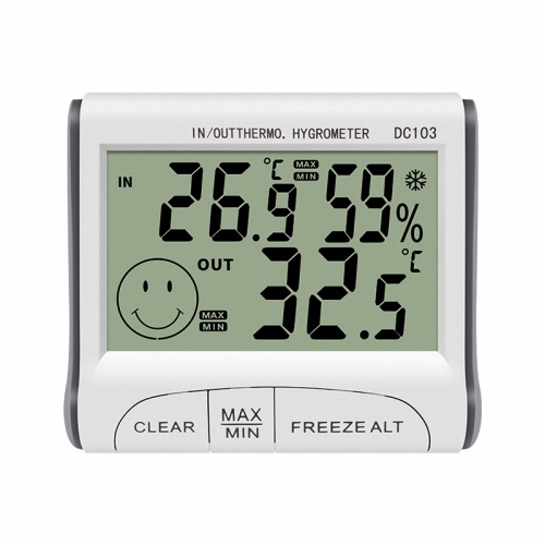 DC 103 LCD Digital In/Out Thermometer Temperature Humidity Meter ...