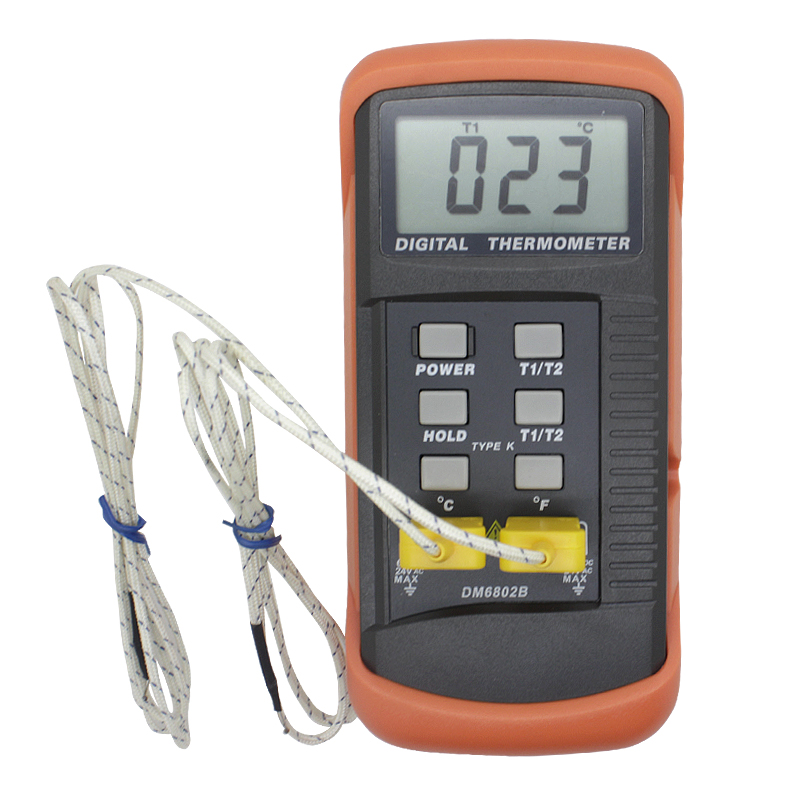 DM6802B K-Type Two Channel Temperature Tester Sensor digital ...
