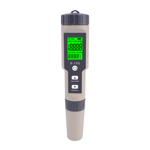 S-100 4 in 1 TDS/EC/Salinity/Tem Meter Waterproof Salt Meter Digital ...