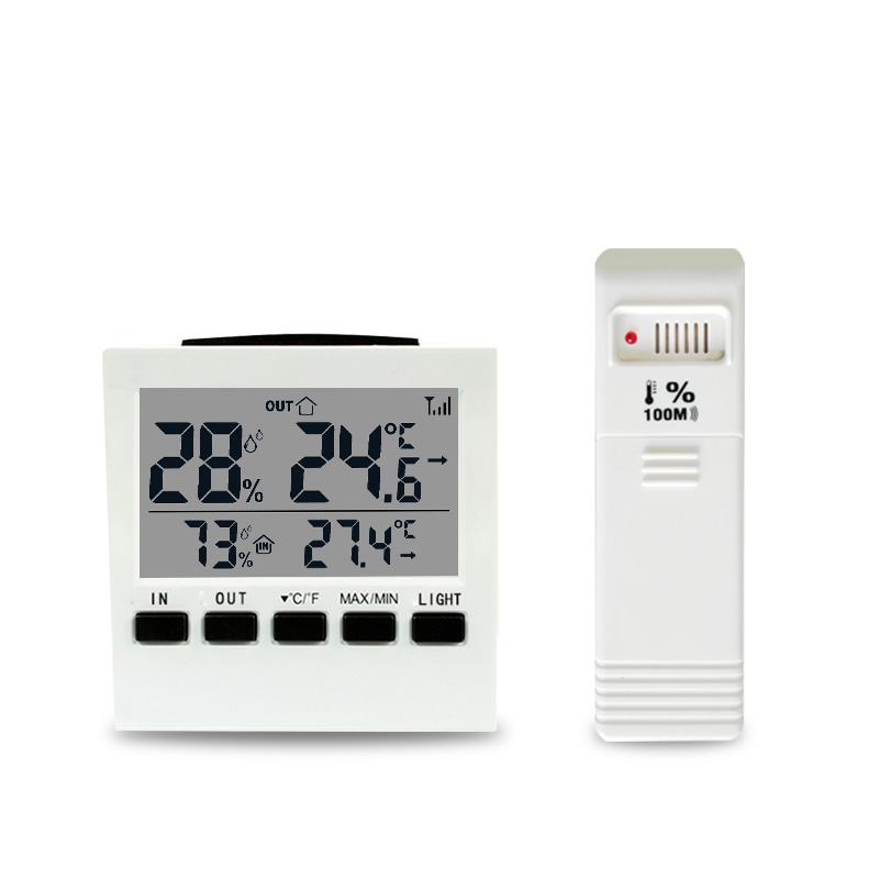 Digital Wireless Hygrometer with Audiable Alarm and Temperature Gague ...