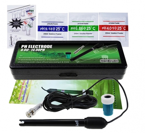 E-1325M 0-14 pH Electrode Probe BNC Connector, 300cm Cable for PH Meter ...