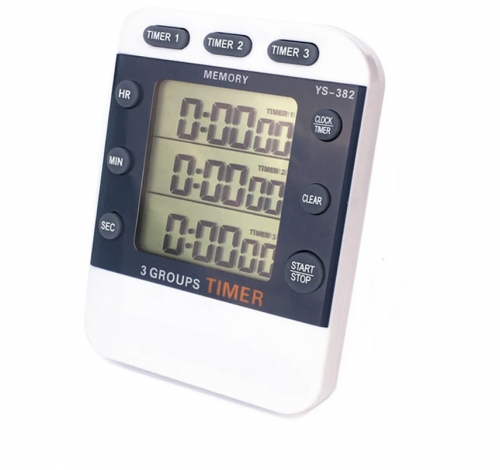 YS-382 Digital Kitchen Cooking Timer Clock,3 Channels Simultaneous Timing Countdown Up Pocket ...