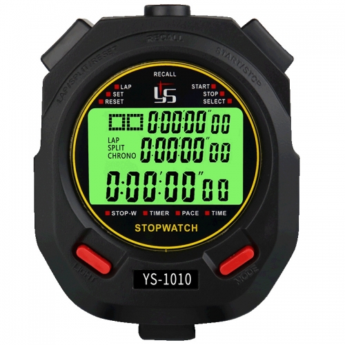YS-1010 10 Memory Electronic Stopwatch Sport Timer with Backlight for ...