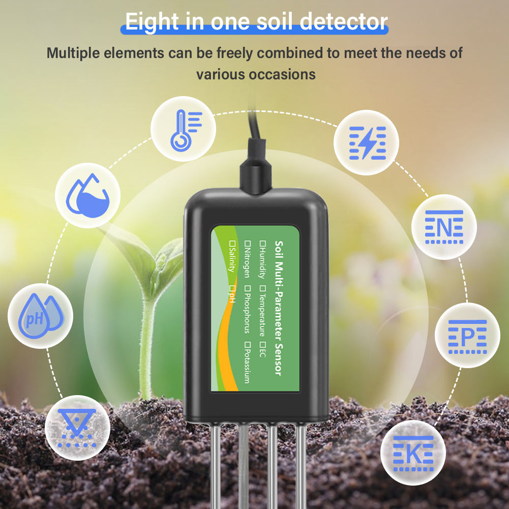YH-SO8N Soil Multi-Parameter Sensor | 8-in-1 EC pH NPK Temp Moisture ...