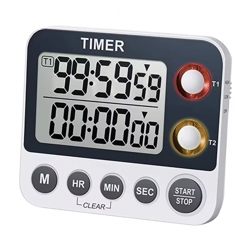 TM009 Large LCD Display Count up and Down Multi Channel Kitchen Timer ...
